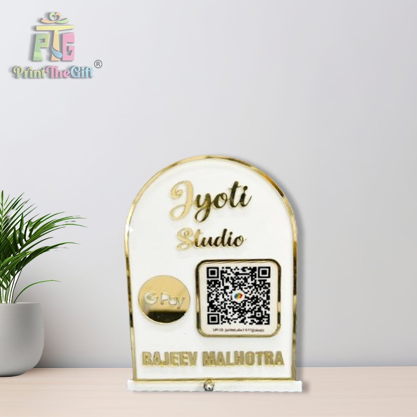 "Customizable Mystica Welcome Name Plate – Gold with QR Code ...